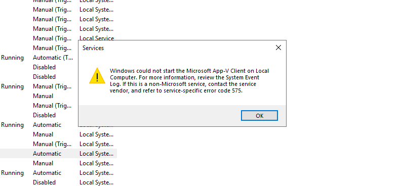 Unable To start APPV service on RDS server - Microsoft Q&A