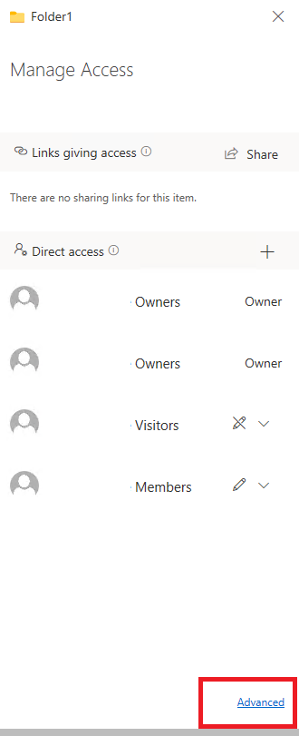 Stop inheriting permissions in a FOLDER in sharepoint - Microsoft Q&A