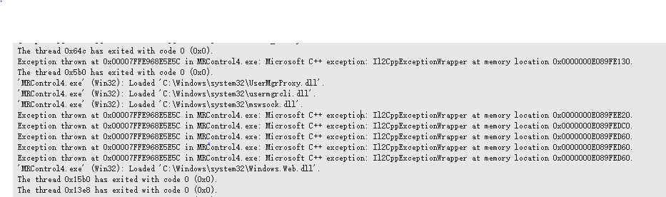 When Using Socket Between Hololens2 And Ubuntu1804 Error Coming Exception Thrown At 9268