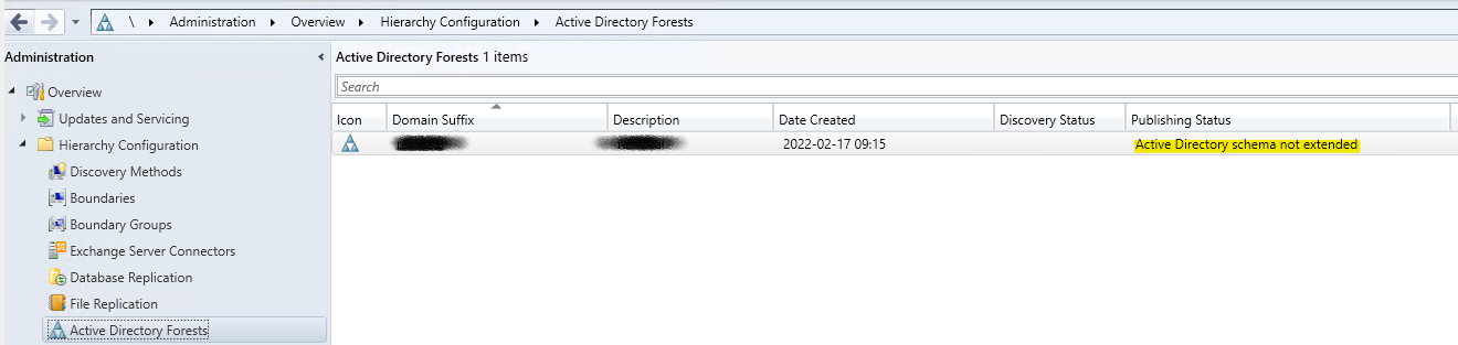 SCCM complains about schema not being extended, despite it should have from previous ...