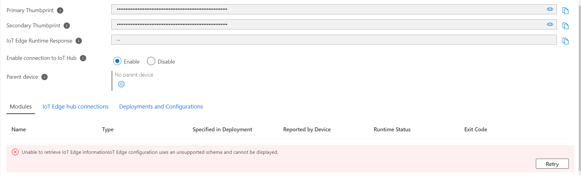 Publish and subscribe with Azure IoT Edge: Schema version EdgeHub 1.2 unsupported - Microsoft Q&A