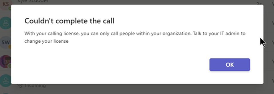 Teams Phone Standard - Couldn’t complete the call - Microsoft Q&A