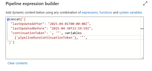 ADF Resource Manager ContinuationToken not working - Microsoft Q&A