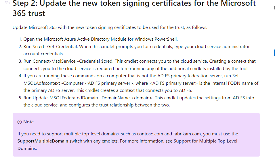 ADFS token renewal to M365 - Microsoft Q&A