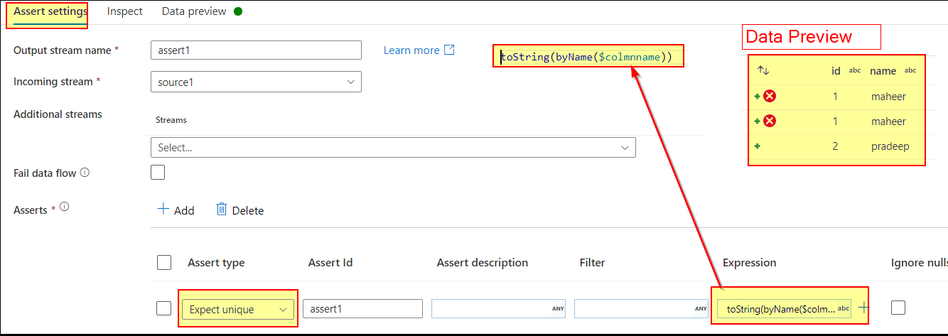 Assert Transformation In Mapping Data Flows In Adf Using Parameter Microsoft Qanda 6532