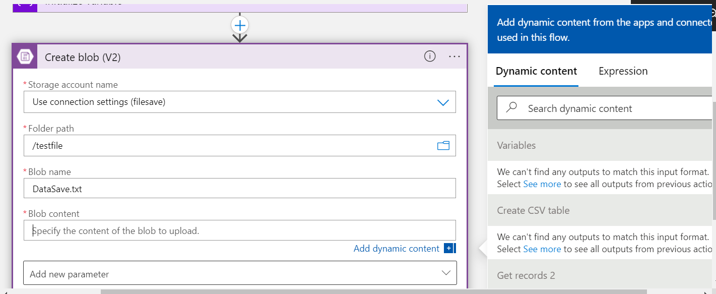 Azure Logic App - How can i generate a pipe delimited file in a storage account container using ...