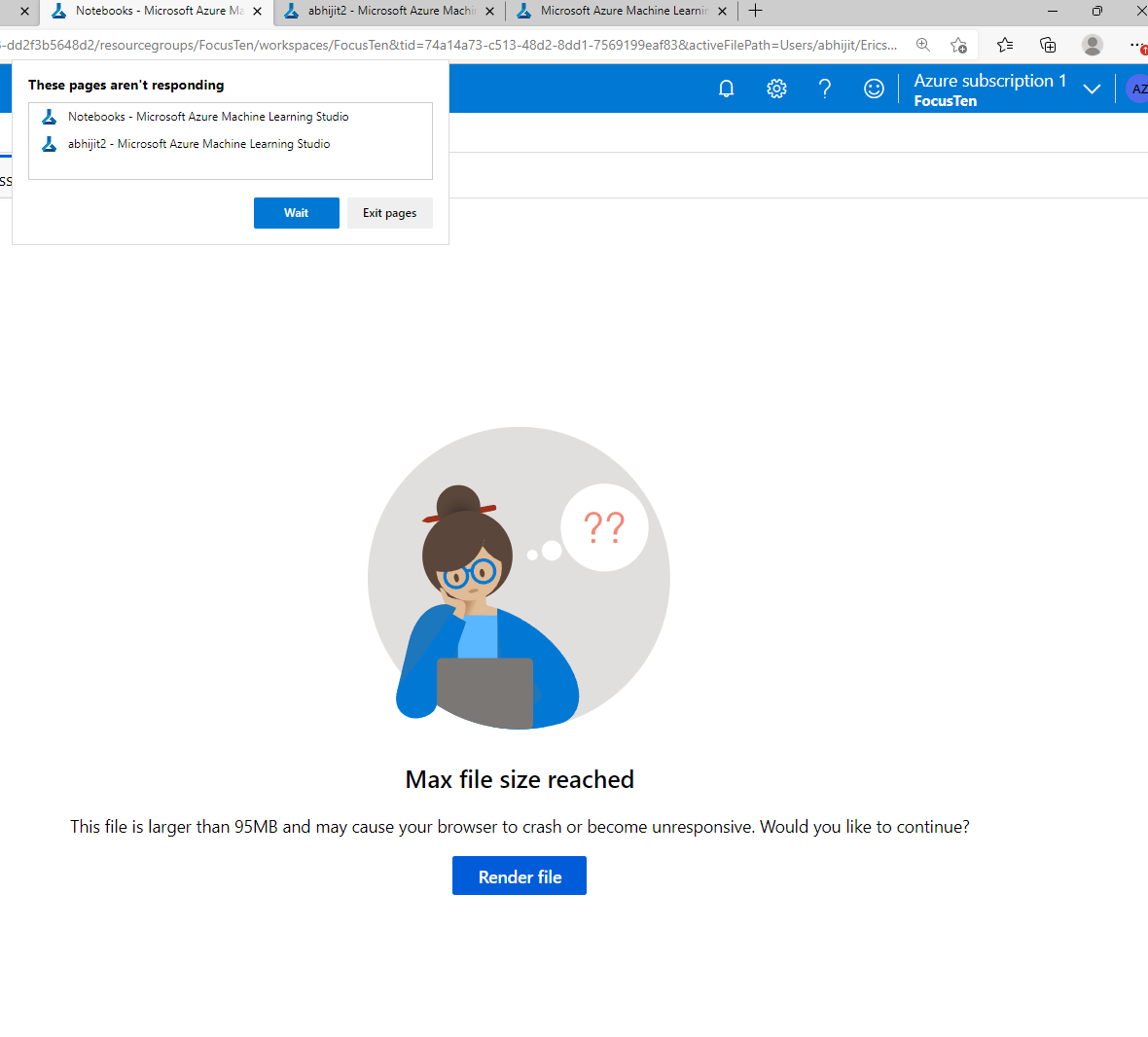 How To Solve Max File Size Reached Issue On Azure Ml Notebook Microsoft Qanda 7760