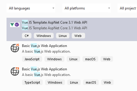 Is there any standalone vue3 project template for vs-general 2019 ...