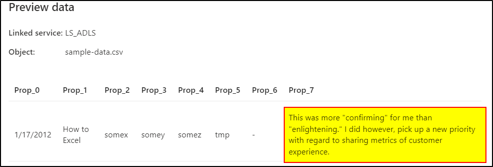 Adf Pipeline Failing To Read Csv File If A Column Values Contains Comma