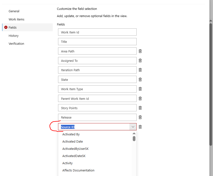 Azure Devops How To Add A Field To Analytics View When Its Only Visible In The Ui When Query