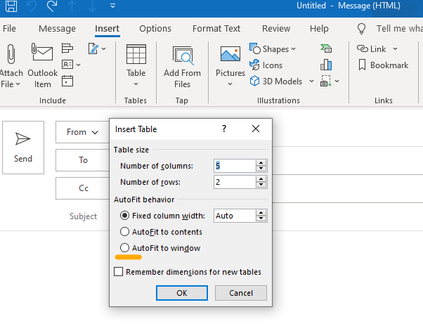 How to make Outlook table autofit to reading pane - Microsoft Q&A