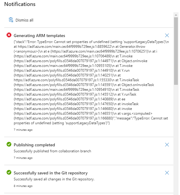 Error during generating ARM templates - Cannot set properties of ... Error during generating ARM templates - Cannot set properties of ...