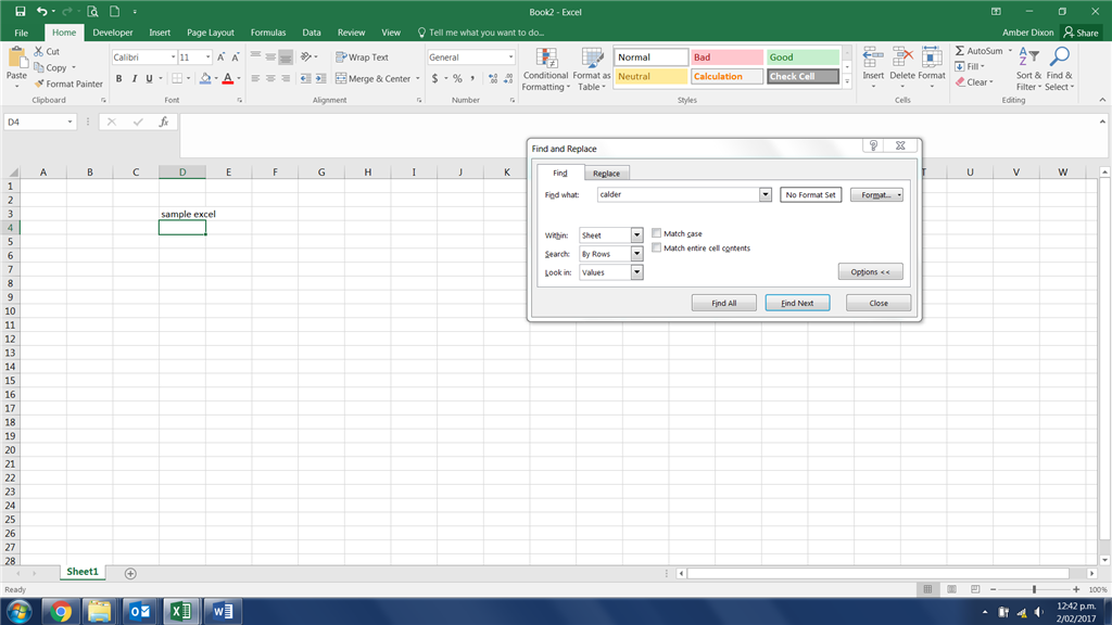 Excel 2016 - Search function Pop Up - separate window when using Alt ...