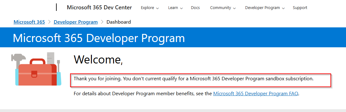 Missing E5 Sandbox in Microsoft 365 Developer Program - Microsoft Q&A
