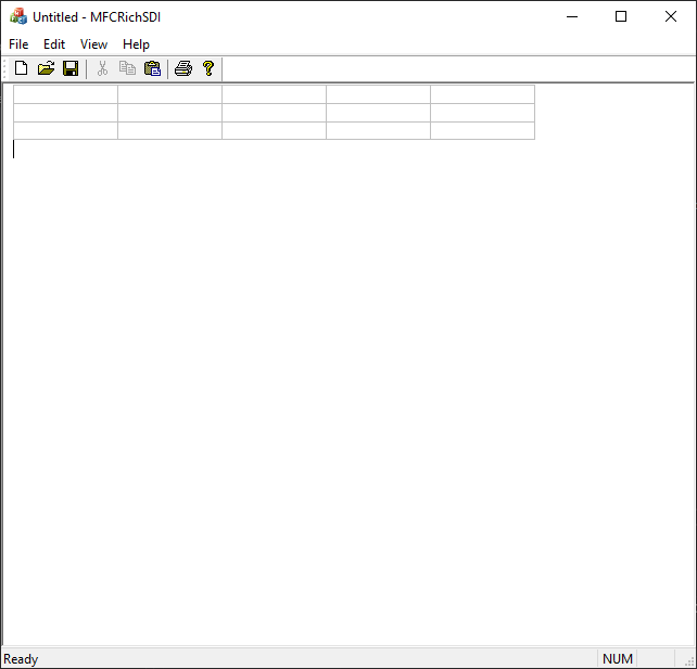 Need Help with MFC Rich Edit TOM ITextRange2::InsertTable -> cannot add more than one column ...