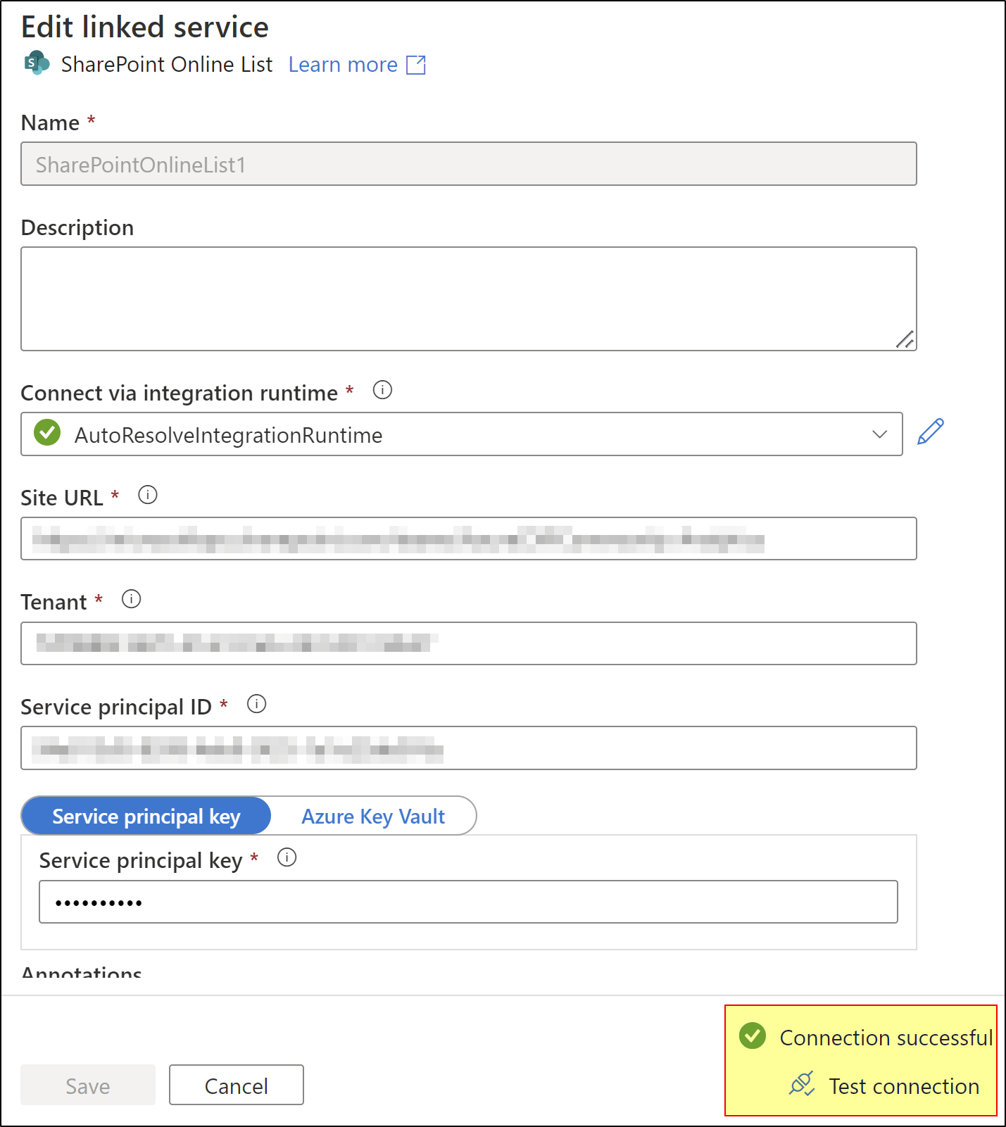 Link sharepoint online in synapse - Microsoft Q&A