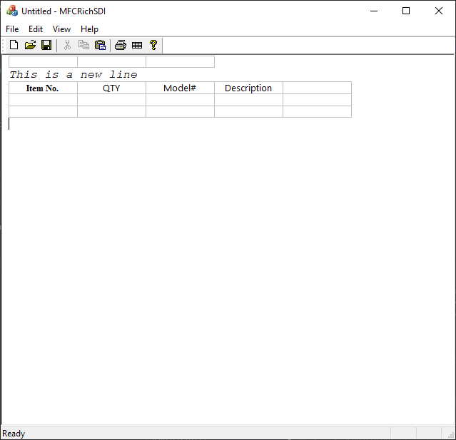 Need Help with MFC Rich Edit TOM ITextRange2::InsertTable -> cannot add more than one column ...