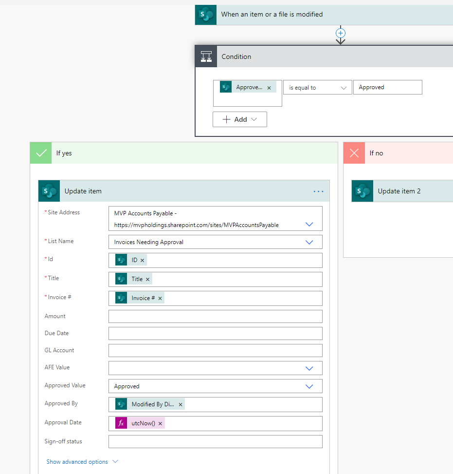 Getting The Approver's Name to Stay in a Column - Microsoft Q&A