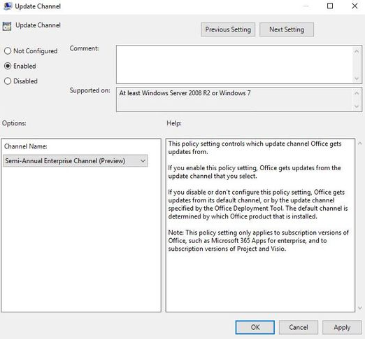 Current Channel and Monthly Entreprise - Microsoft Q&A