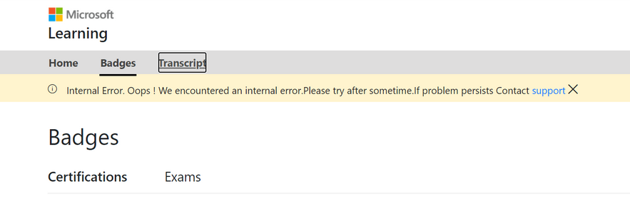 Unable to see Microsoft Badge - Microsoft Q&A
