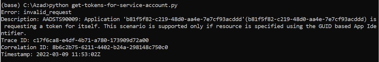 Msal Python Service Account Token Genration Error Microsoft Qanda