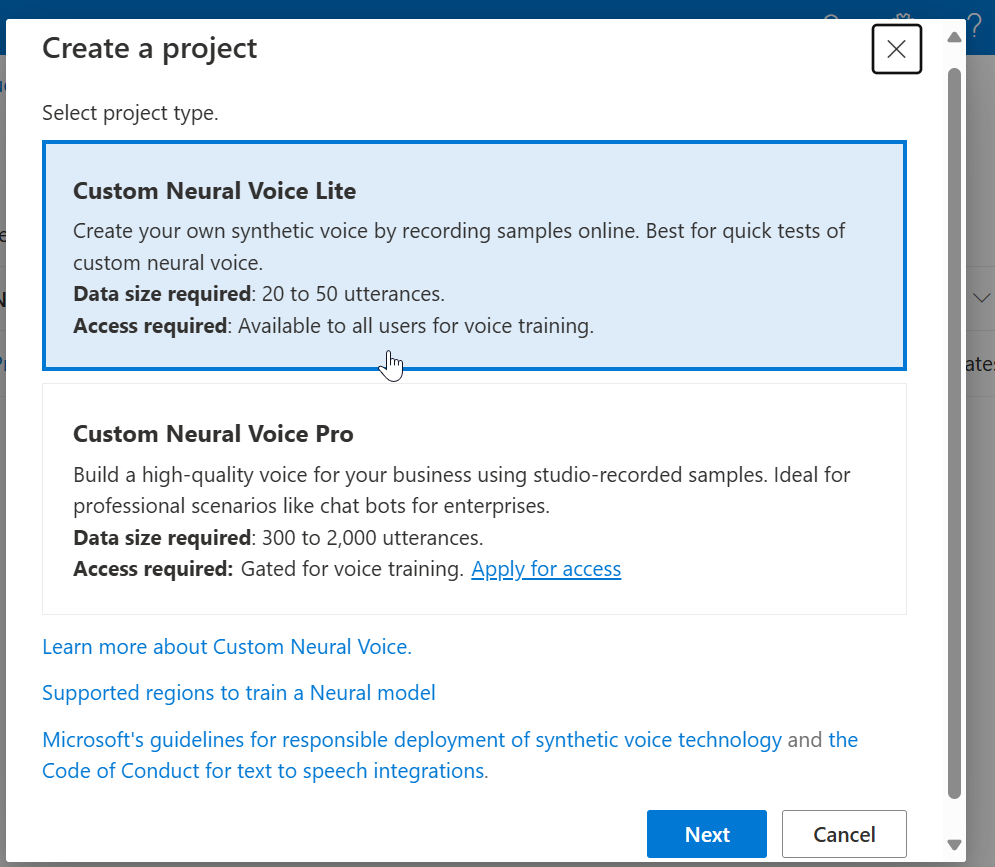Copying a Custom Neural Voice Model to Another Project in New UI ...