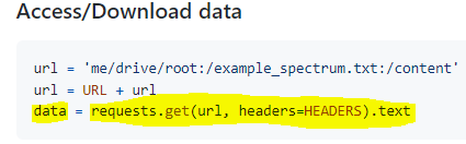 How can I use one drive file content into my code without saving into my local drive ...