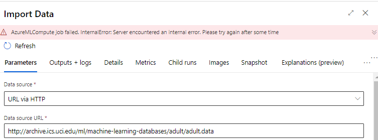 AzureMLCompute job failed - Microsoft Q&A