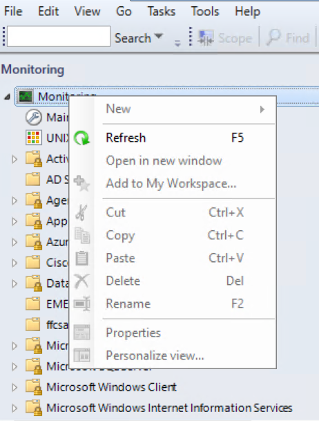I lost the access to SCOM Monitoring tab, all gray out. Any idea ? - Microsoft Q&A
