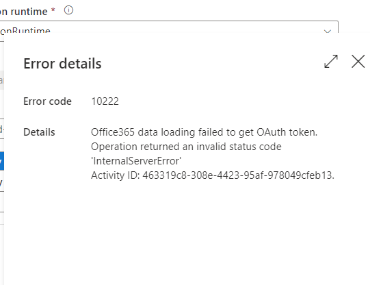 Copy data from Microsoft Graph Data Connect/Office 365 BasicDataSet_v0.MailboxSettings_v0 into ...