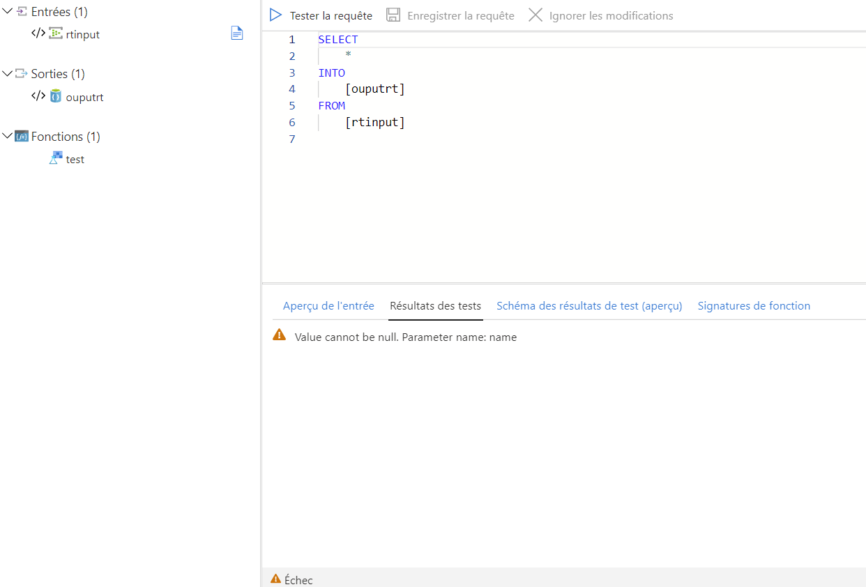 Error SQL request in Azure Streaming Analytics - Microsoft Q&A