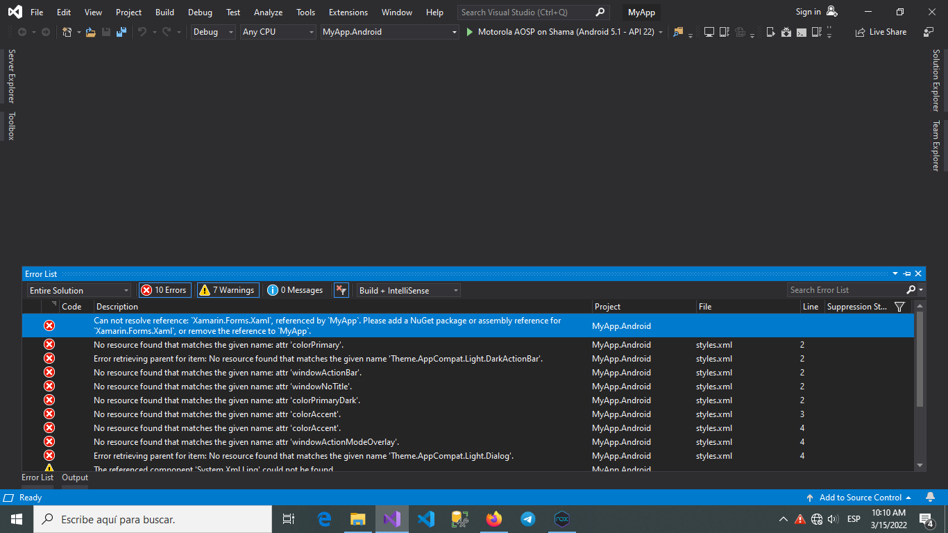 Xamarin error - Microsoft Q&A
