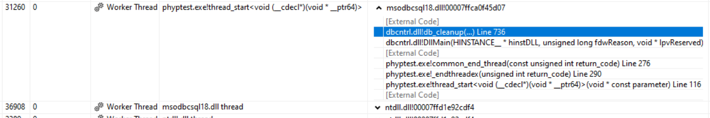 Microsoft ODBC Driver 18 for SQL Server hangs on SQLFreeHandle ...