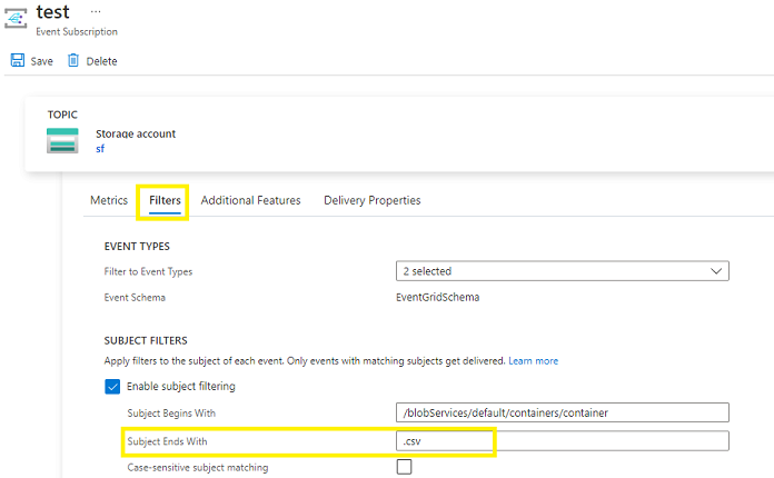 Event Grid filtering - Microsoft Q&A