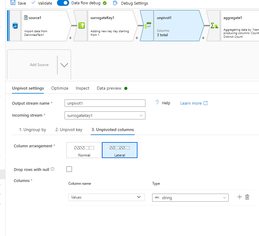 Unpivot And Summarize Data Flow In Adf Microsoft Qanda