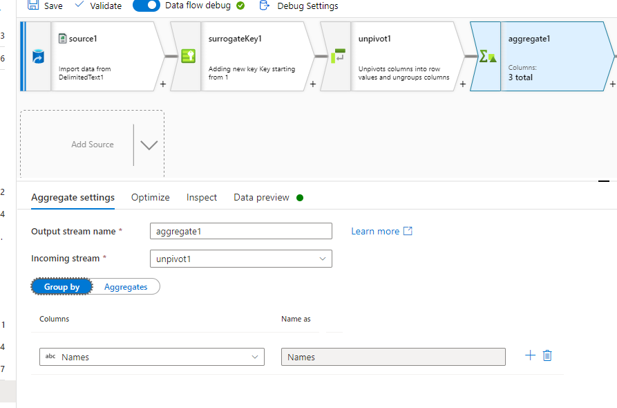 Unpivot and Summarize Data Flow in ADF - Microsoft Q&A