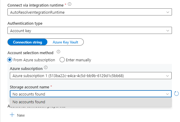 Storage account not found during creating link service - Microsoft Q&A