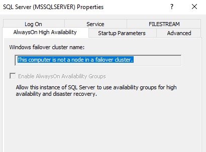 Can't Enable AlwaysOn on SQL SERVER 2016 SP2 - Microsoft Q&A