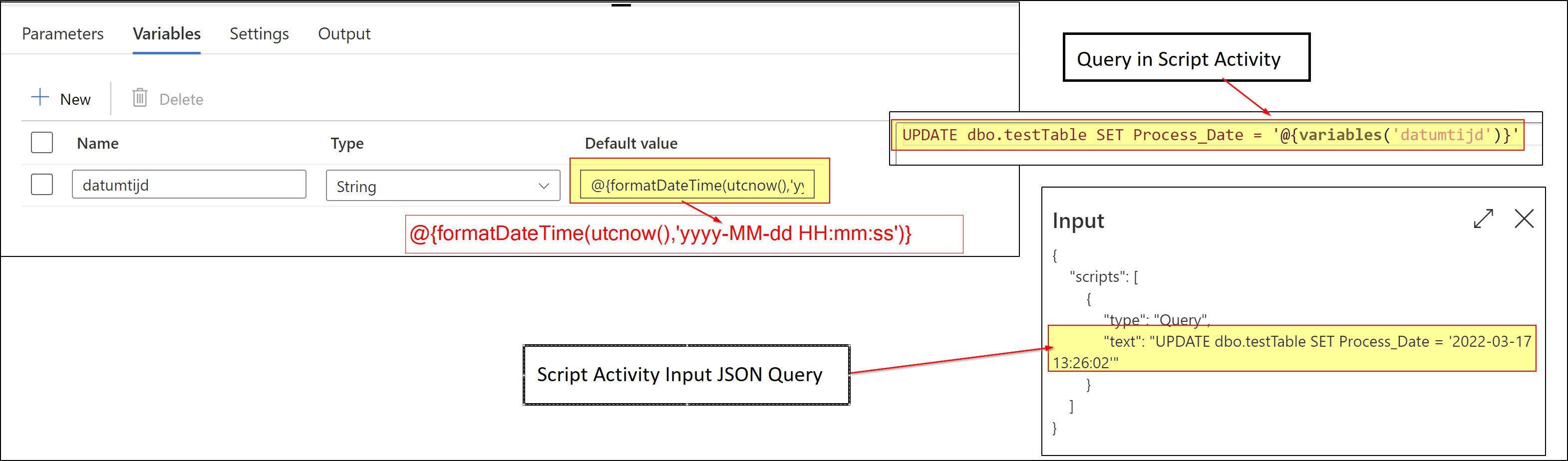 Adf How To Update Datetime Field In Dynamic Content Microsoft Qanda