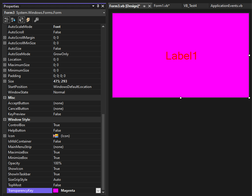 Clip the entire Form and Control Background to Display Only Text ...