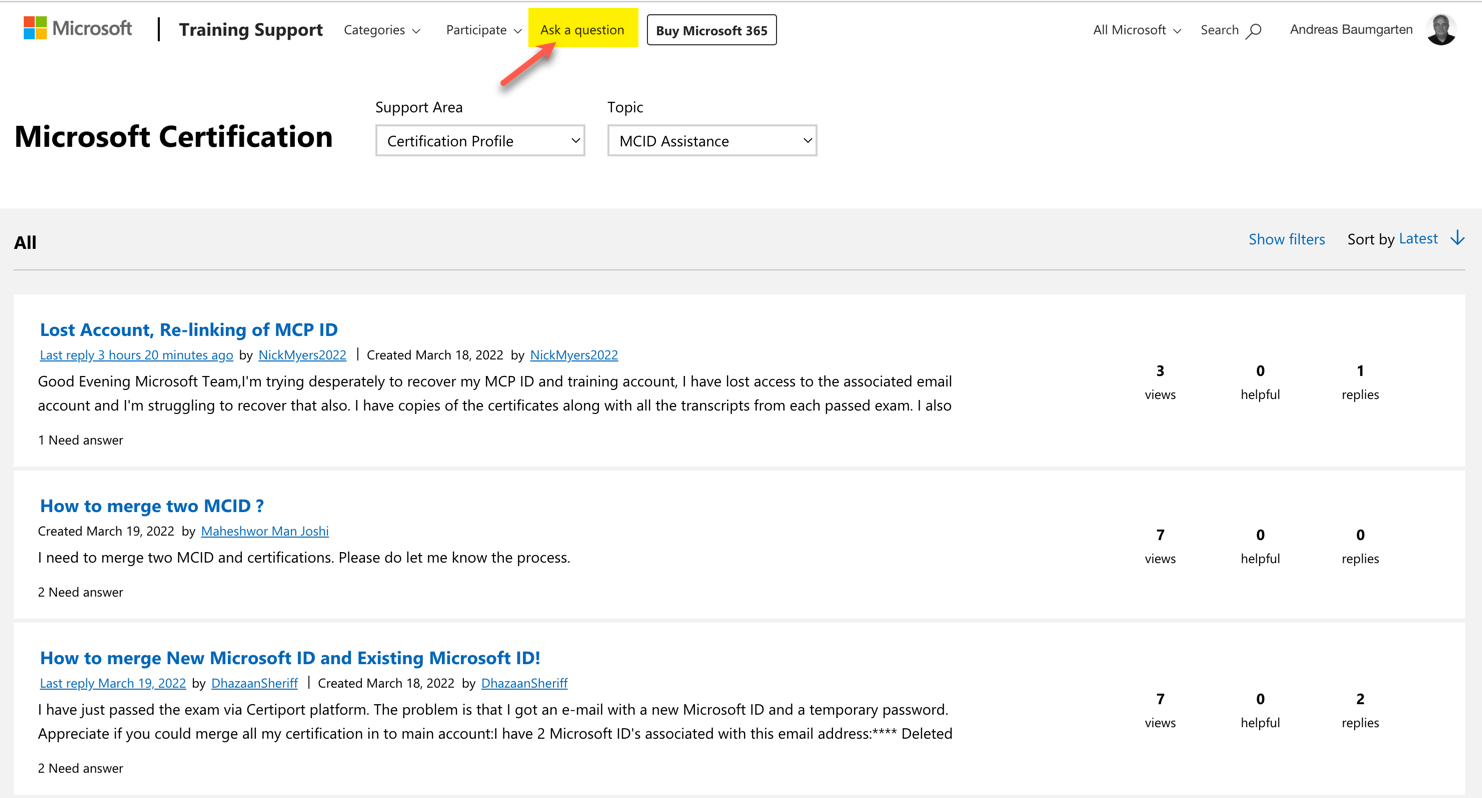 I have 2 MCID numbers that need to be merged. - Microsoft Q&A