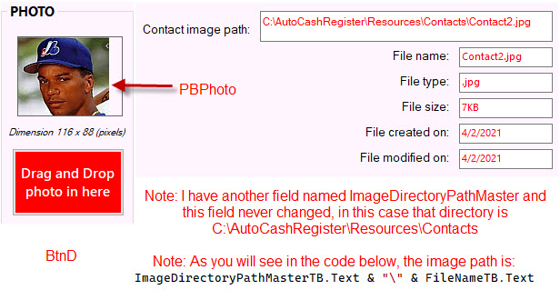 How to update an image path and filename when dropping a file in a ...