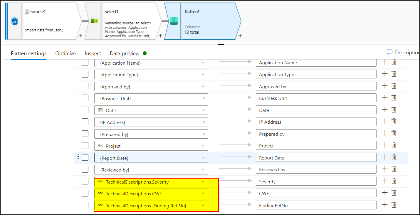 Dataflow Flatten Activity Failing To Unroll Due To No Viable Alternative At Input Microsoft Qanda