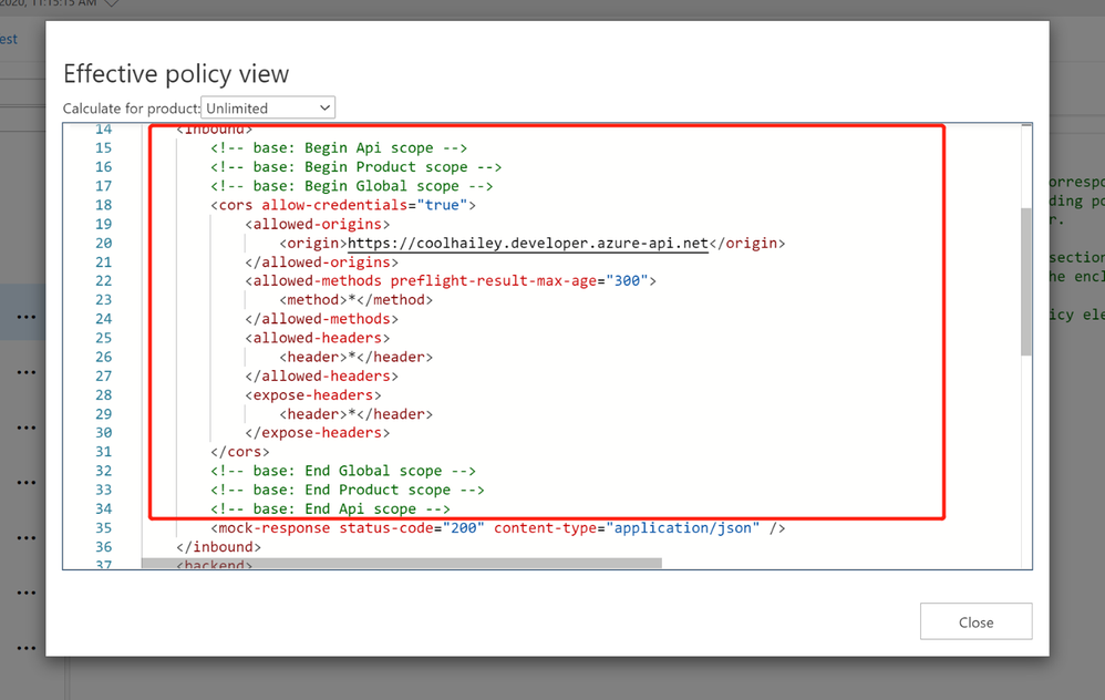 How to fetch the "Effective Policy" of an operation using the Azure API Management REST API ...