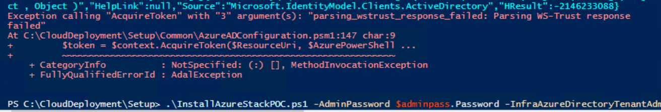 Issue while installation of the Azure Stack developement kit ...