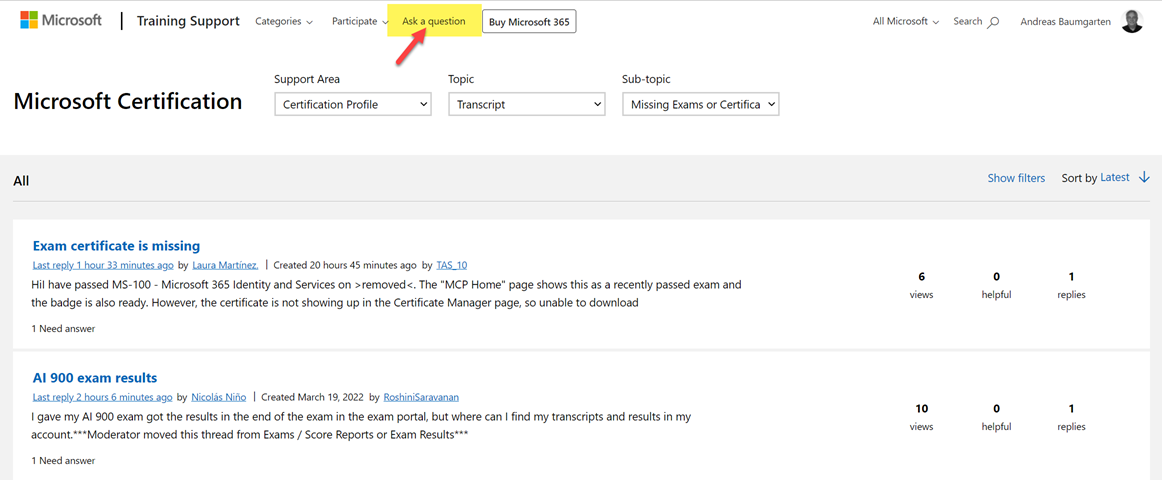 AZ- 900 - Certificate Not able to download - Microsoft Q&A AZ- 900 - Certificate Not able to download - Microsoft Q&A