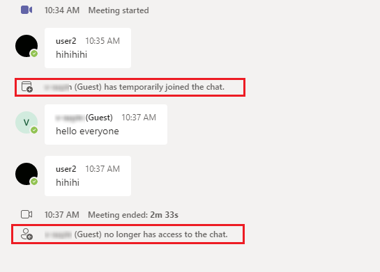 Guest user loses access to meeting chat in Teams after meeting ends ...
