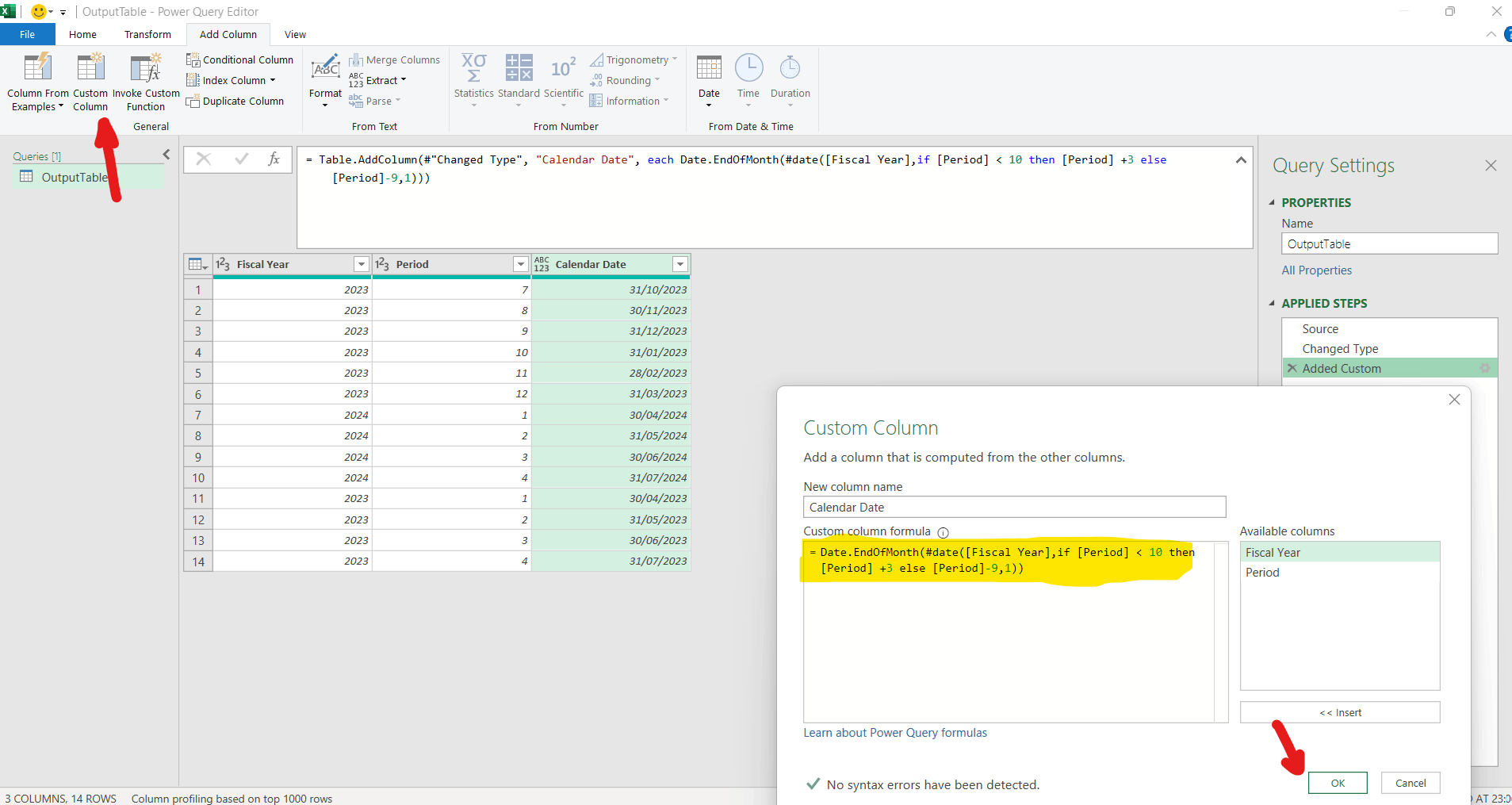 Convert fiscal year and month into a calendar date (FY to CY ...