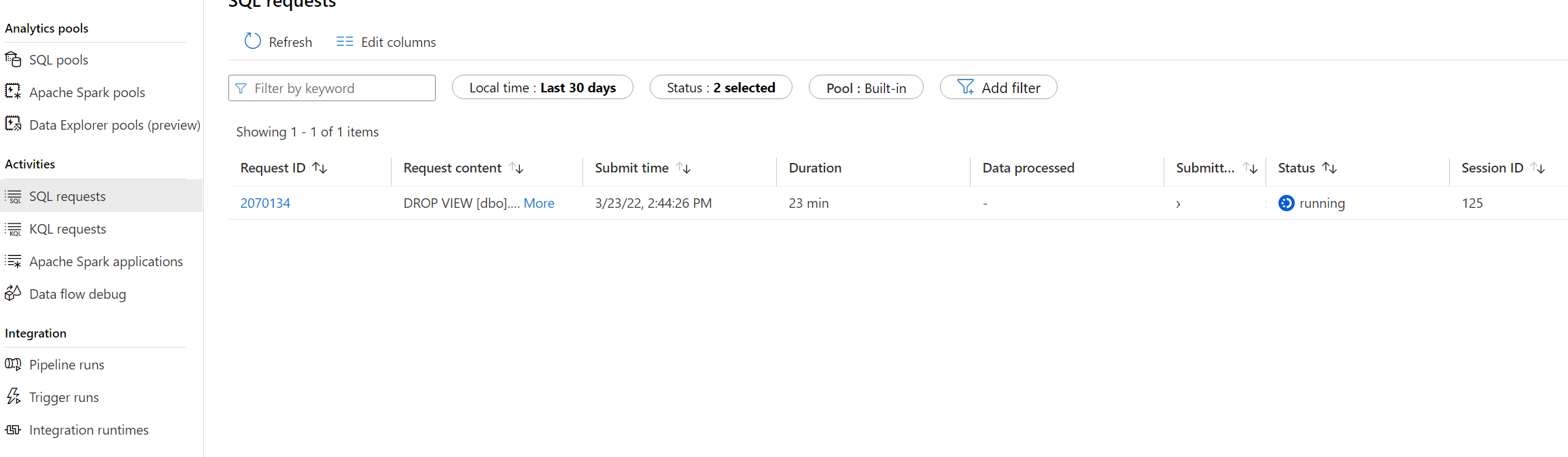 Synapse serverless, cannot kill process - Microsoft Q&A