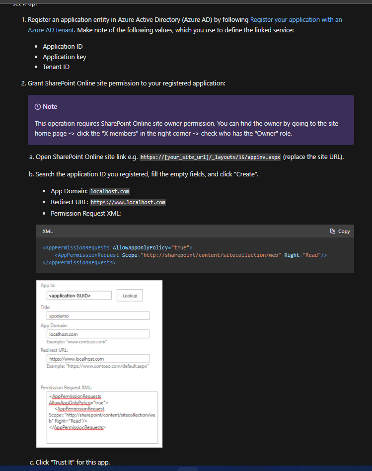 Error while trying to extrat files from sharepoint to azure using data ...